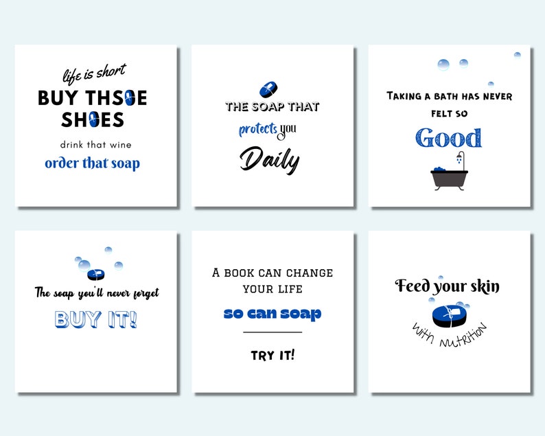 Soap Instagram Posts Templates for Soap Making Business, Soap Quotes ...