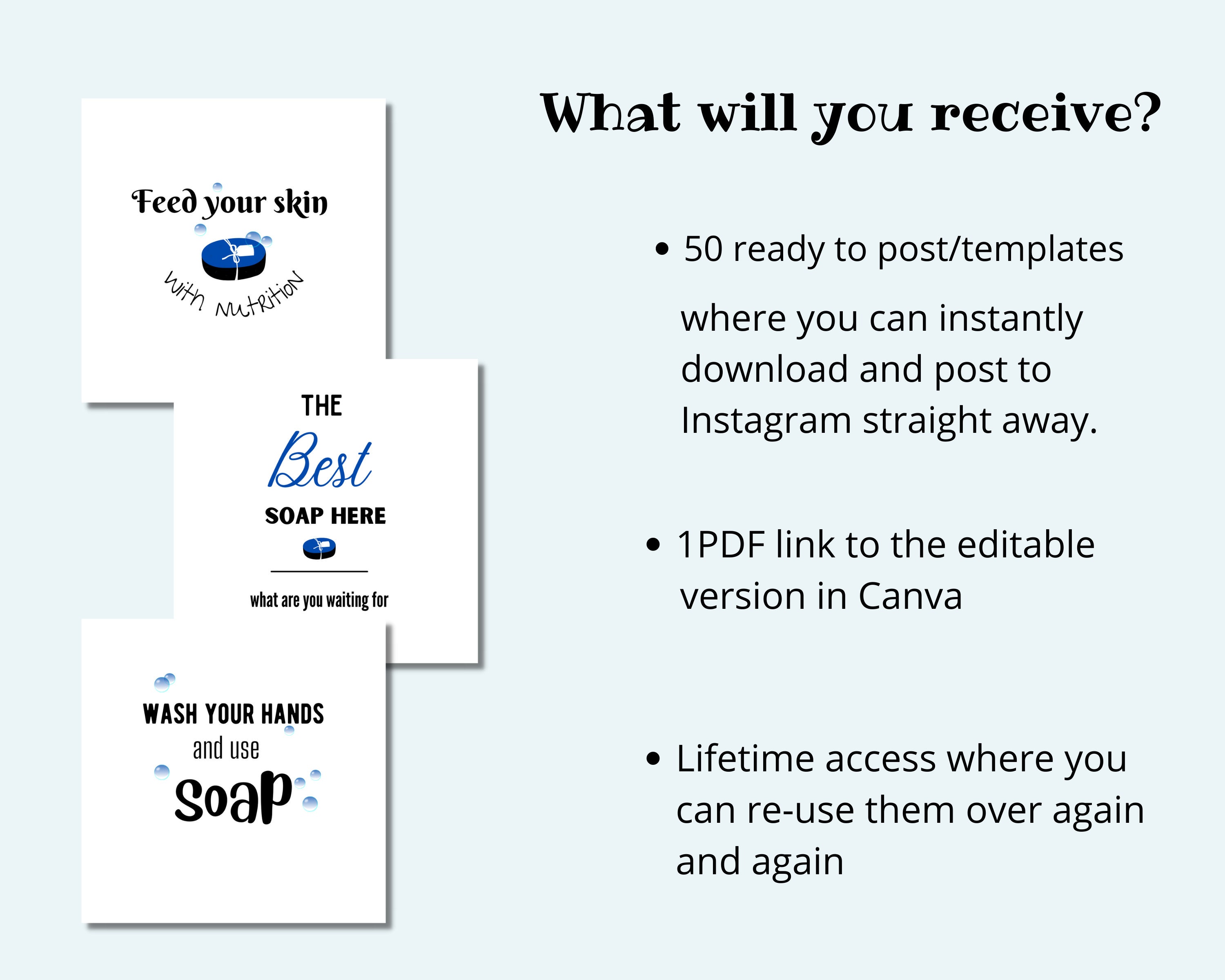 Soap Instagram Posts Templates for Soap Making Business, Soap Quotes ...