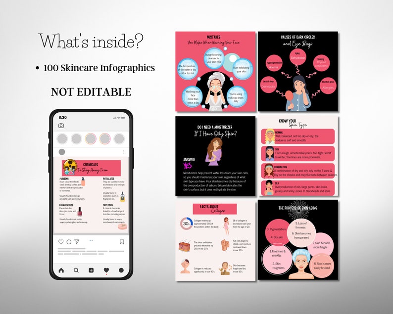 100 Skincare Infographic Instagram Posts, Esthetician Instagram Post ...