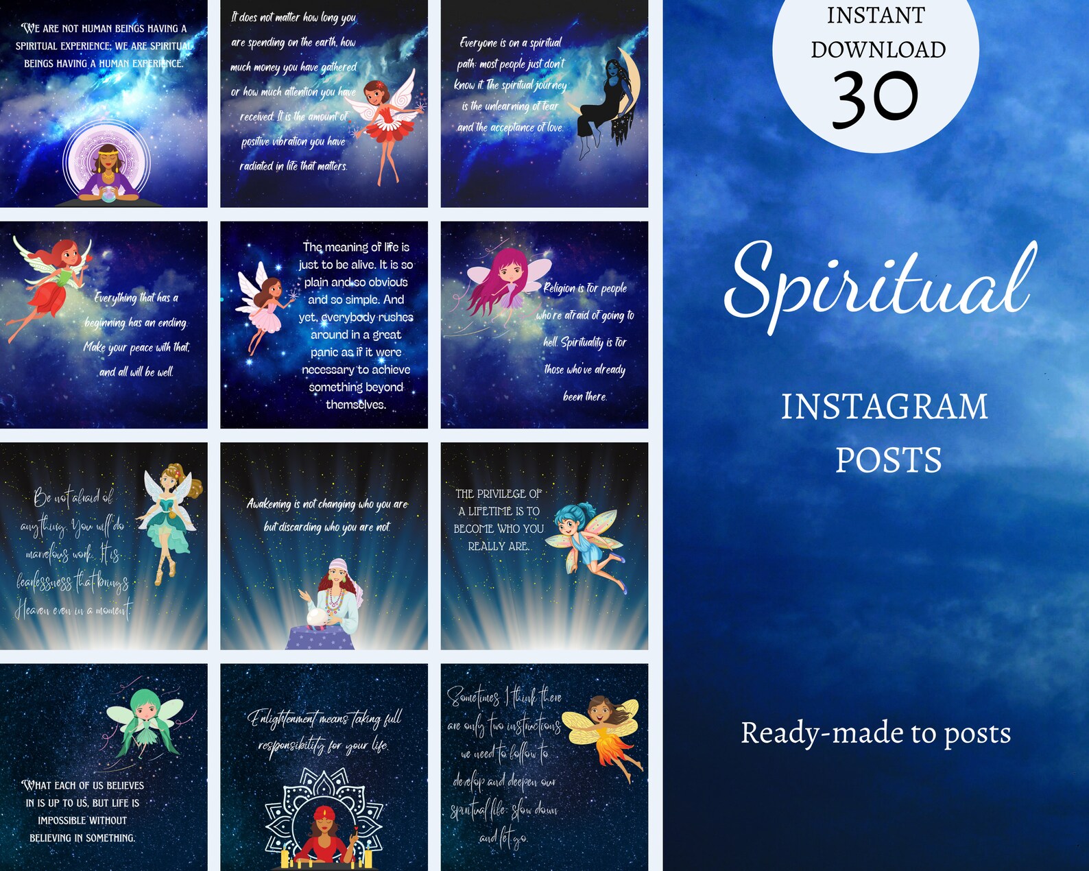 Spiritual Instagram Posts for Tarot Readers Spiritual | Etsy UK