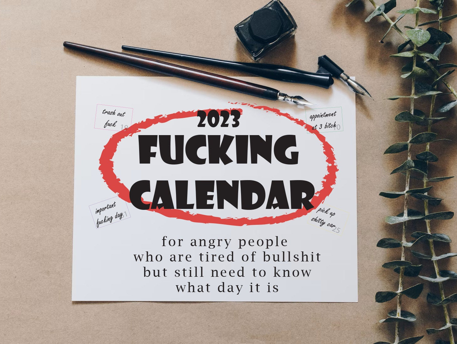 Fucking Calendar 2023 Rude Obscene Planner Monthly View - Etsy UK