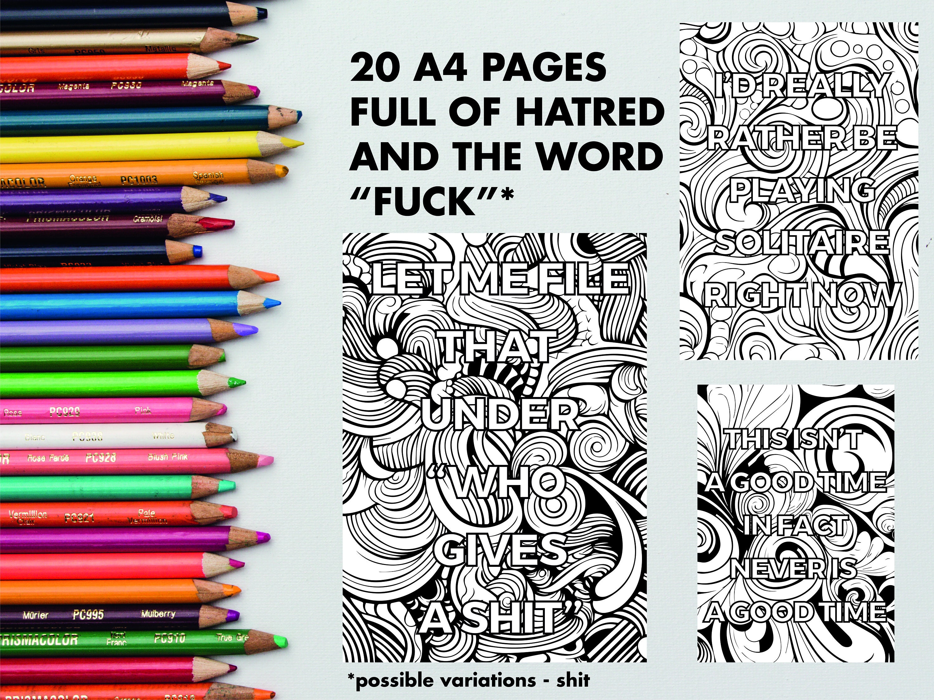 Savage Swear Word Coloring Pages for Adults, Adult Curse Words Coloring ...