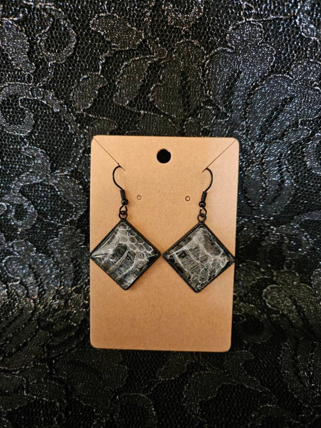 Snake Skin Shed Diamond Shaped Dangle Earrings - Etsy