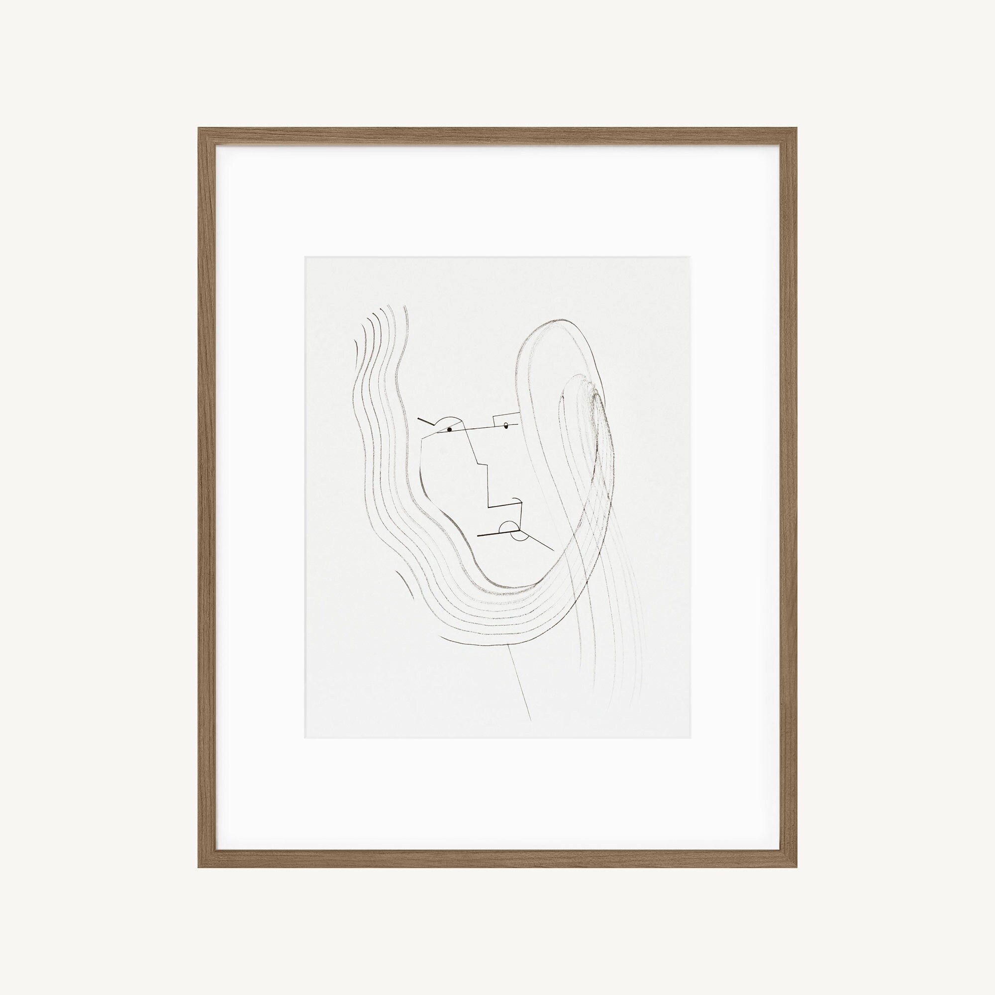 Minimal Portrait - A Female Face- Portrait Drawing - Digital Download ...