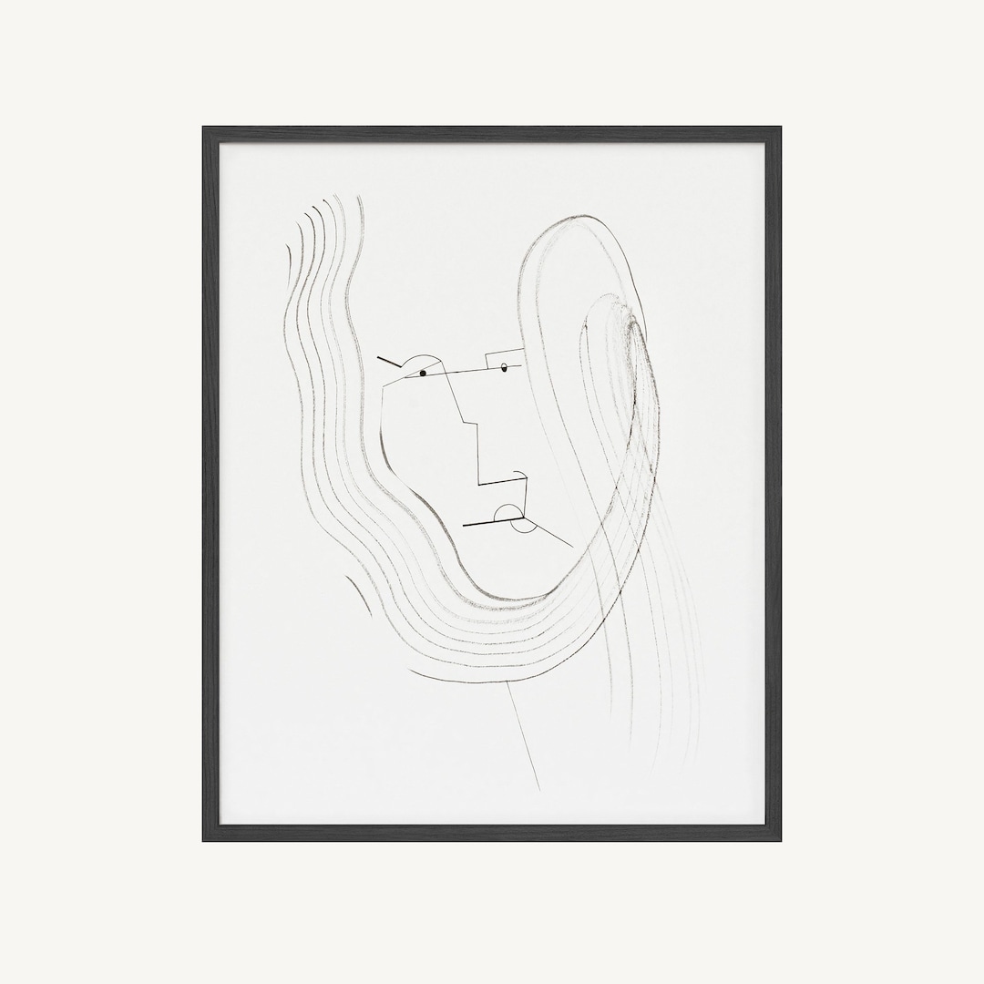 Minimal Portrait - A Female Face- Portrait Drawing - Digital Download ...
