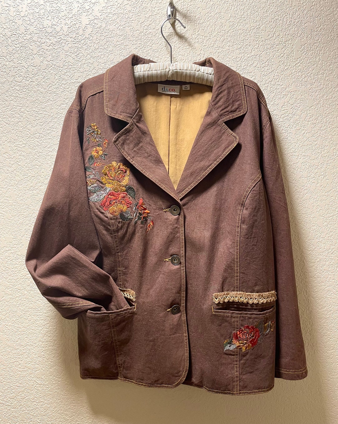 Brown Cotton Denim Jacket J5 - Etsy