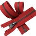 2" to 19 Inch Red Metal Zipper #5 One Way Medium-weight Open-end ...