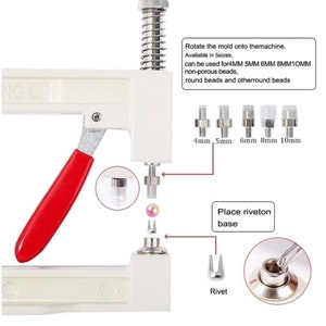 Pearl Rivet Setting Machine: Hand Press Tool With 5 Size Molds - Etsy