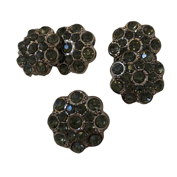 Black Rhinestone Buttons - Etsy