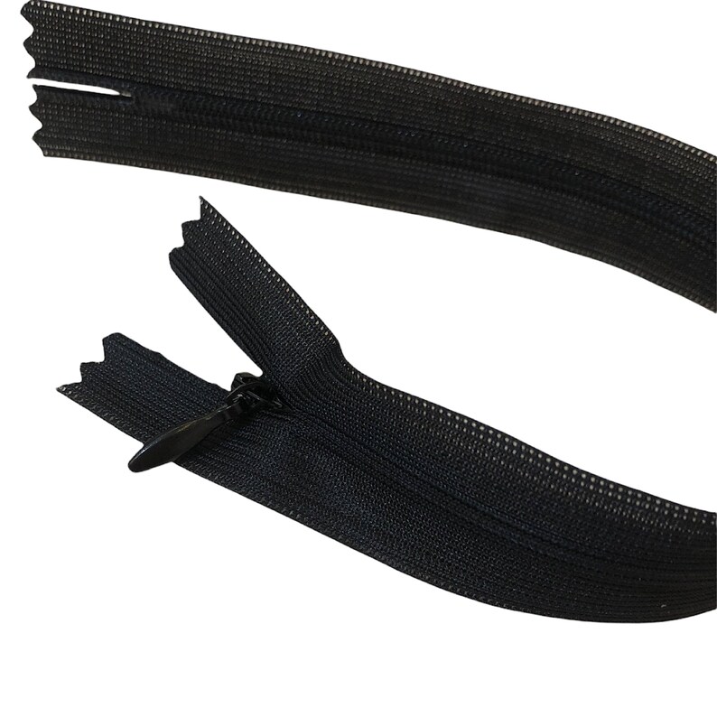 5 Pcs Black Invisible Zipper: 8 Inch Nylon Dress Zippers - Etsy