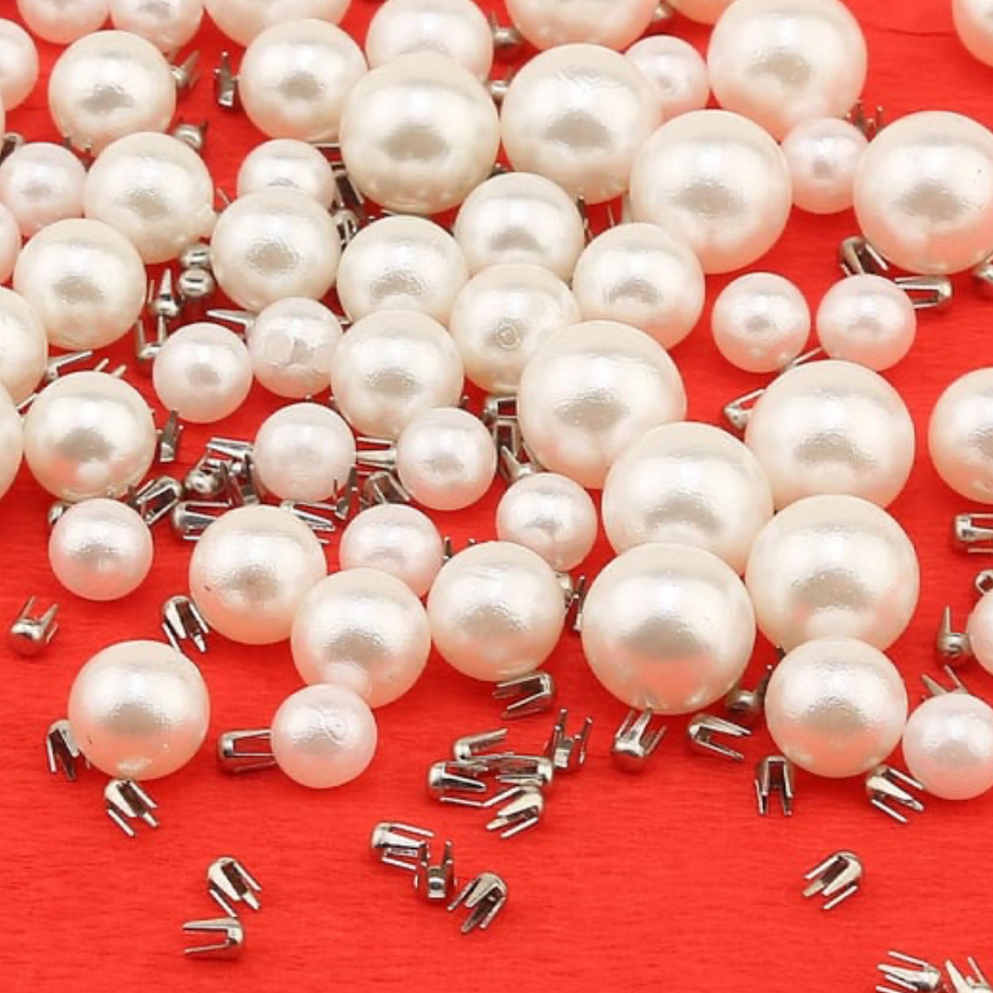 100 Pcs White Pearl Rivets: DIY Acrylic Pearl Beads (4mm-10mm) - Etsy