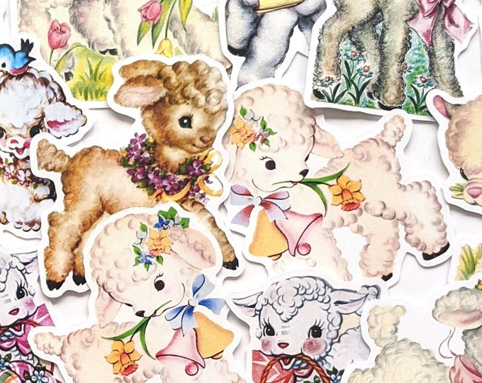 Vintage Lamb Stickers Pack. Vintage Stickers Kitsch - Etsy