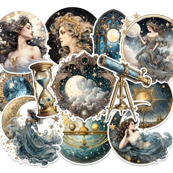 Vintage Celestial Stickers - Etsy