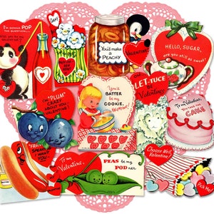 Vintage Valentine Stickers Retro Food Stickers Handmade Stickers for ...