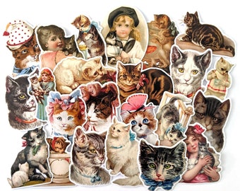 Vintage Cat Stickers - Etsy