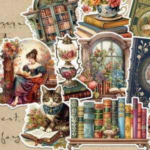 In the Victorian Library Sticker Pack. Vintage Stickers, Book Lovers ...