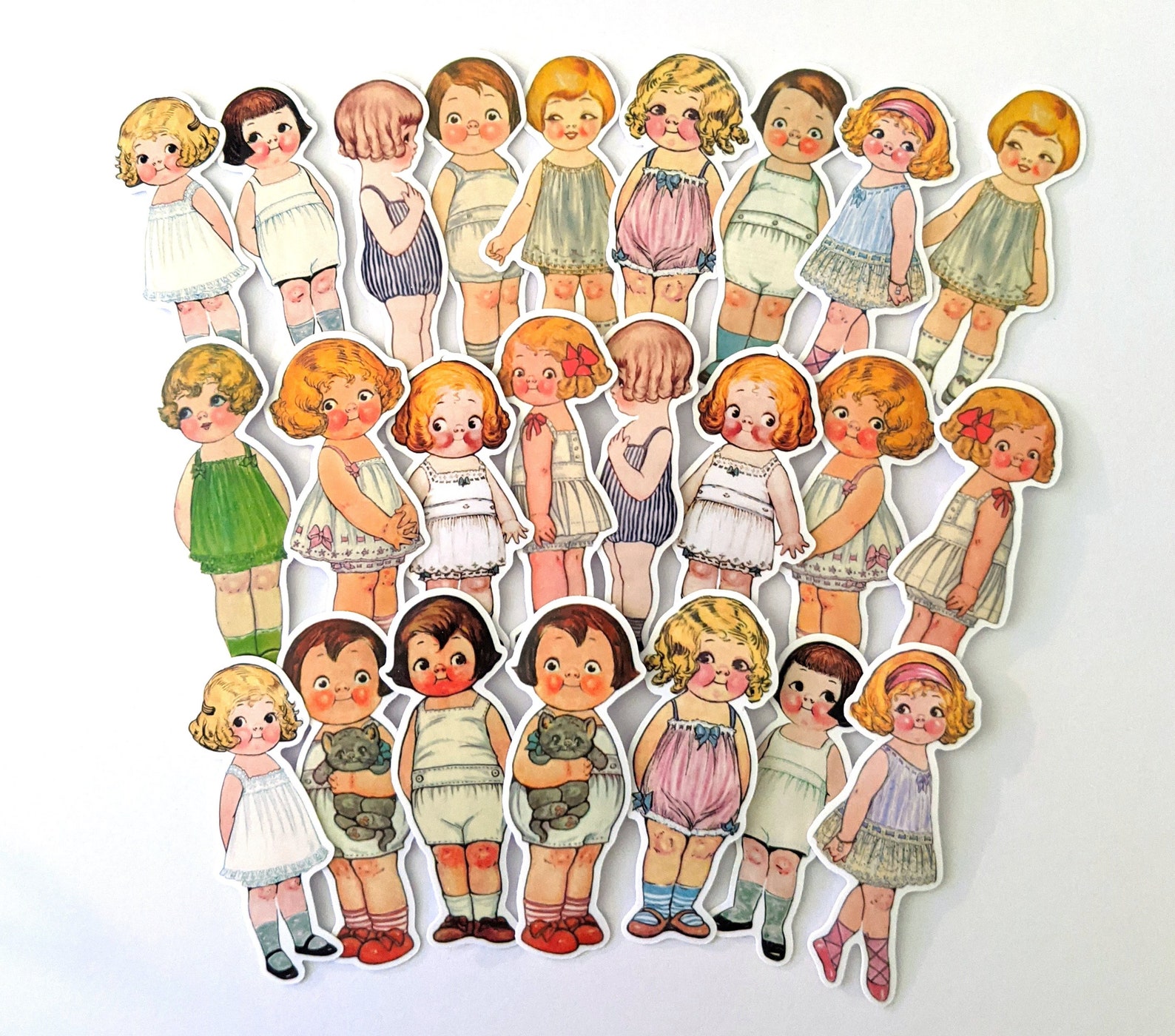 Vintage Dolls Sticker Pack. Vintage Stickers Scrapbooking - Etsy