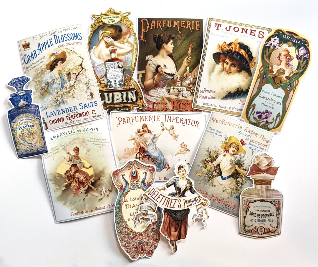 Vintage Perfume Stickers Antique Perfume Bottles French Perfume ...