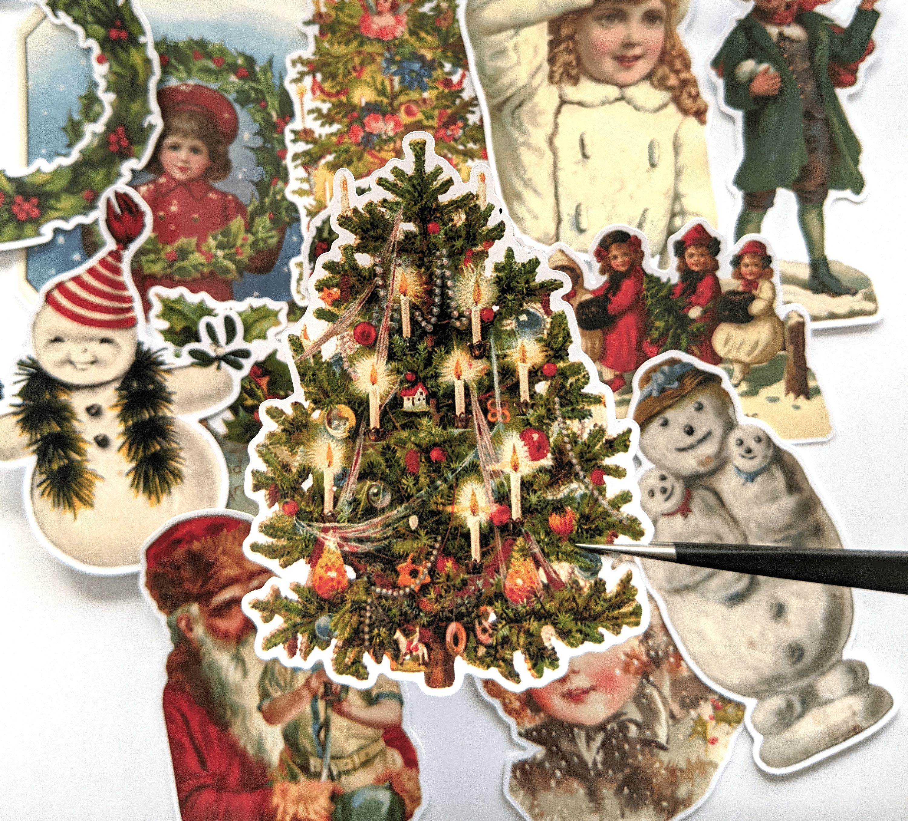 Victorian Christmas Stickers Pack. Junk Journal Ephemera - Etsy
