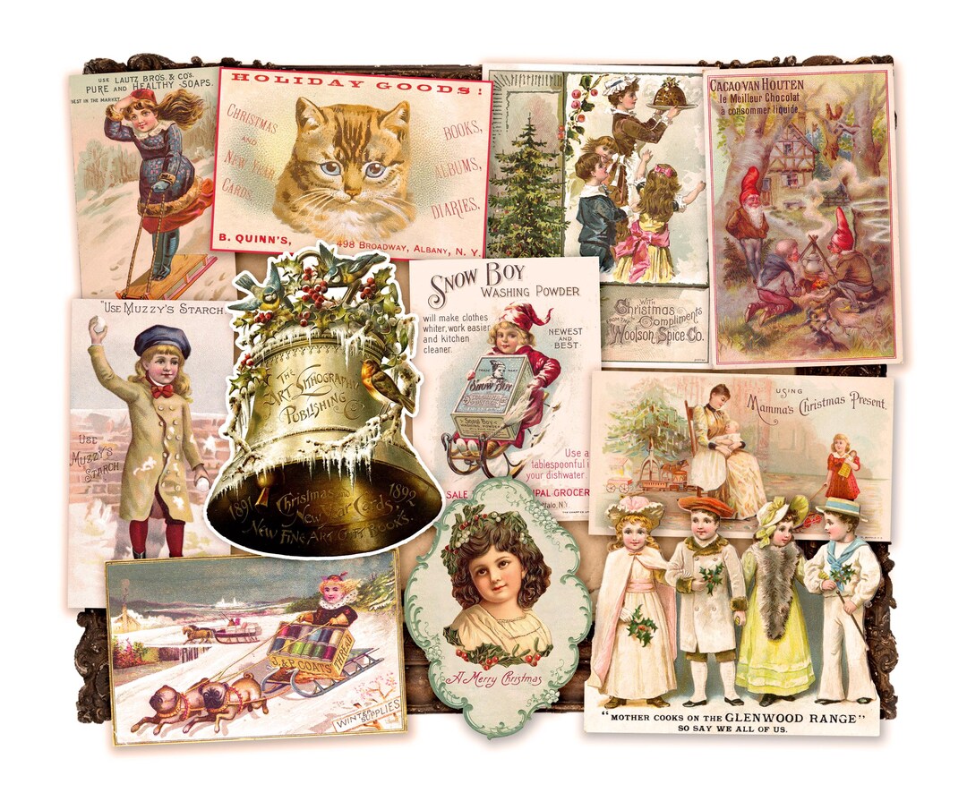 Victorian Christmas Stickers, 2024 Collection, Old Timey Christmas ...
