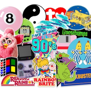 90s Nostalgia Sticker Pack Journal Stickers, Aesthetic Stickers, Kindle ...