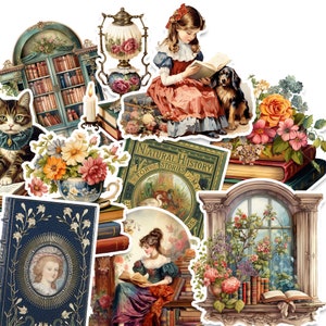 In the Victorian Library Sticker Pack. Vintage Stickers, Book Lovers ...