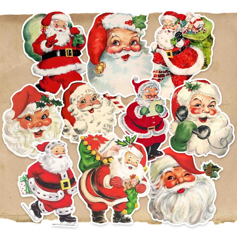 Santa Stickers - Etsy