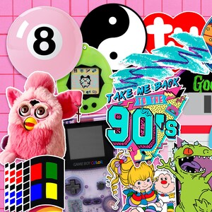 90s Nostalgia Sticker Pack Journal Stickers, Aesthetic Stickers, Kindle ...