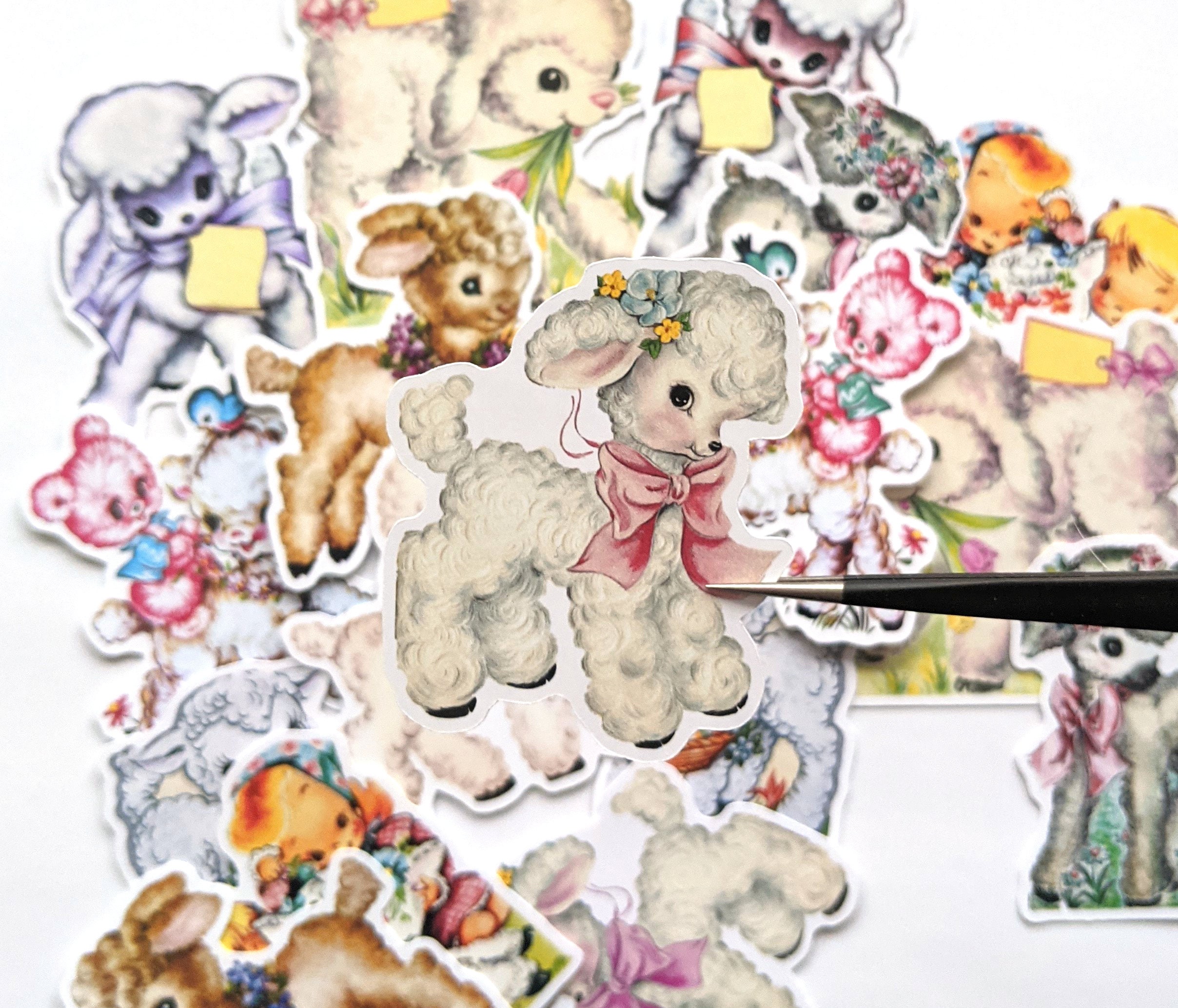 Vintage Lamb Stickers Pack. Vintage Stickers Kitsch - Etsy