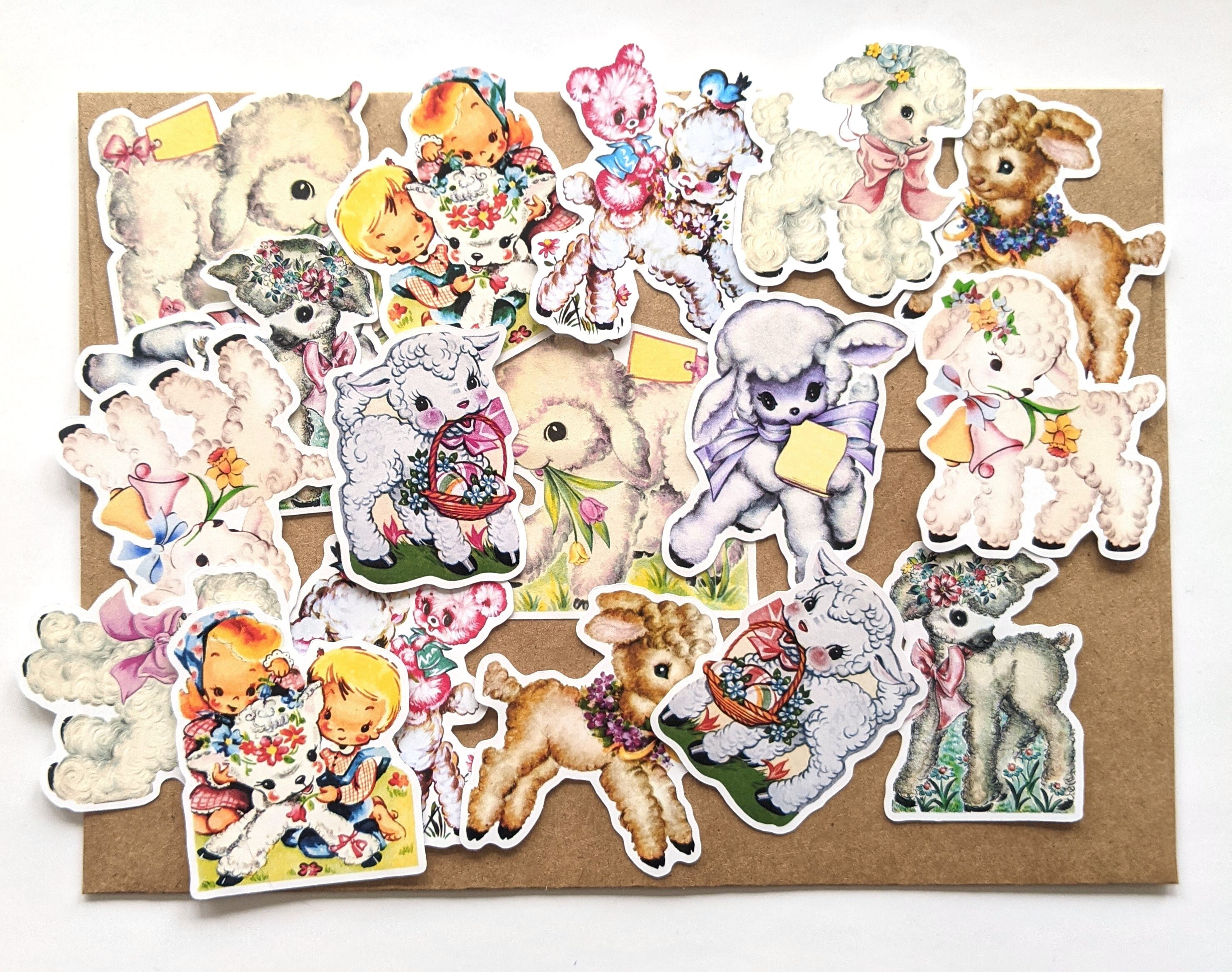 Vintage Lamb Stickers Pack. Vintage Stickers Kitsch - Etsy
