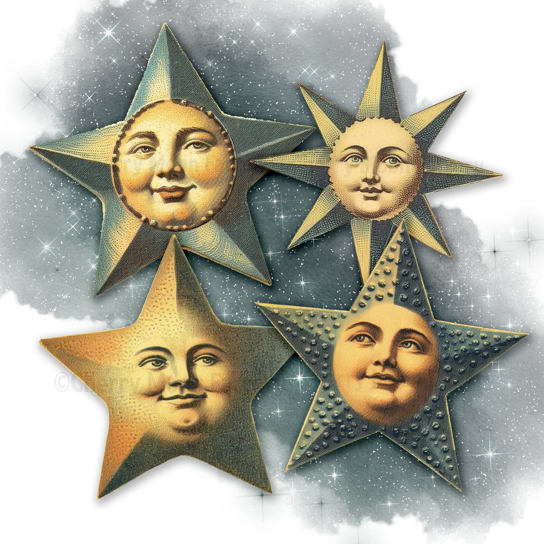 Victorian Paper Star Mini Die Cuts Stickers, Handmade Vintage ...