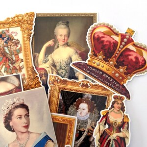Vintage Queen Sticker Pack. Royalty Stickers, Junk Journal Stickers ...