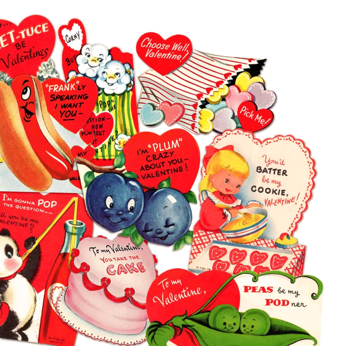 Vintage Valentine Stickers Retro Food Stickers Handmade Stickers for ...