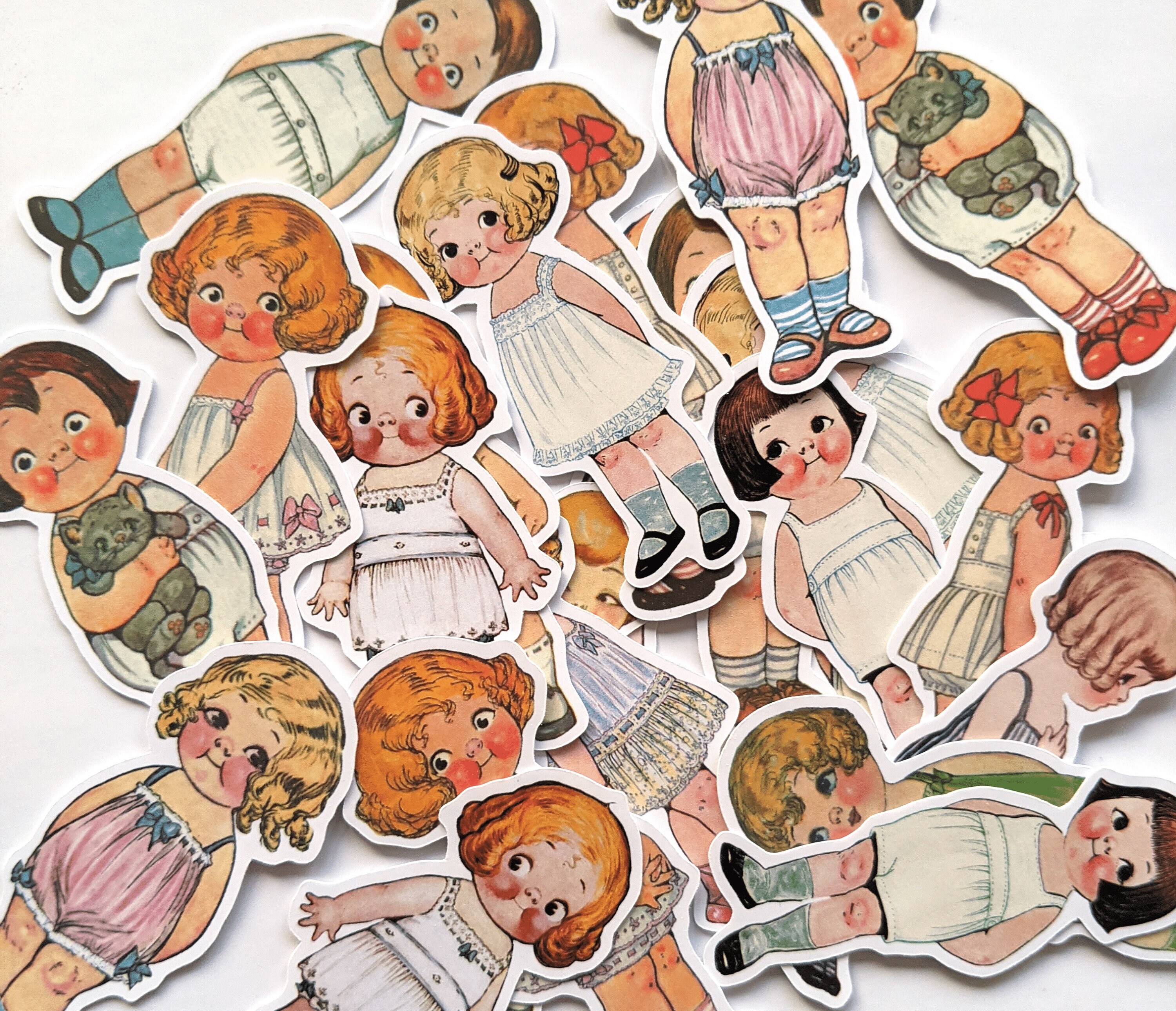 Vintage Dolls Sticker Pack. Vintage Stickers Scrapbooking - Etsy