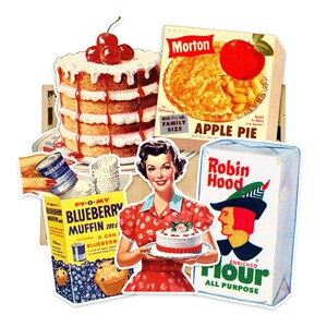 Retro Baking Sticker Pack Vintage Stickers Ephemera Junk Journal ...