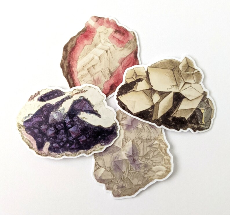 Vintage Mineral Crystal Stickers Pack 30 Stickers Laptop - Etsy