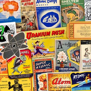 Vintage Fallout Style Sticker Pack Atomic Era Retro Ephemera Stickers Mid Century History Lovers ...