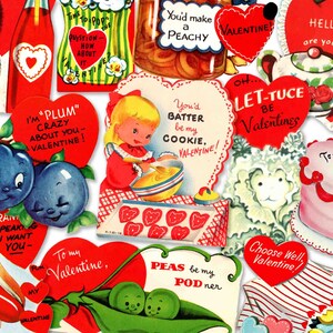 Vintage Valentine Stickers Retro Food Stickers Handmade Stickers for ...