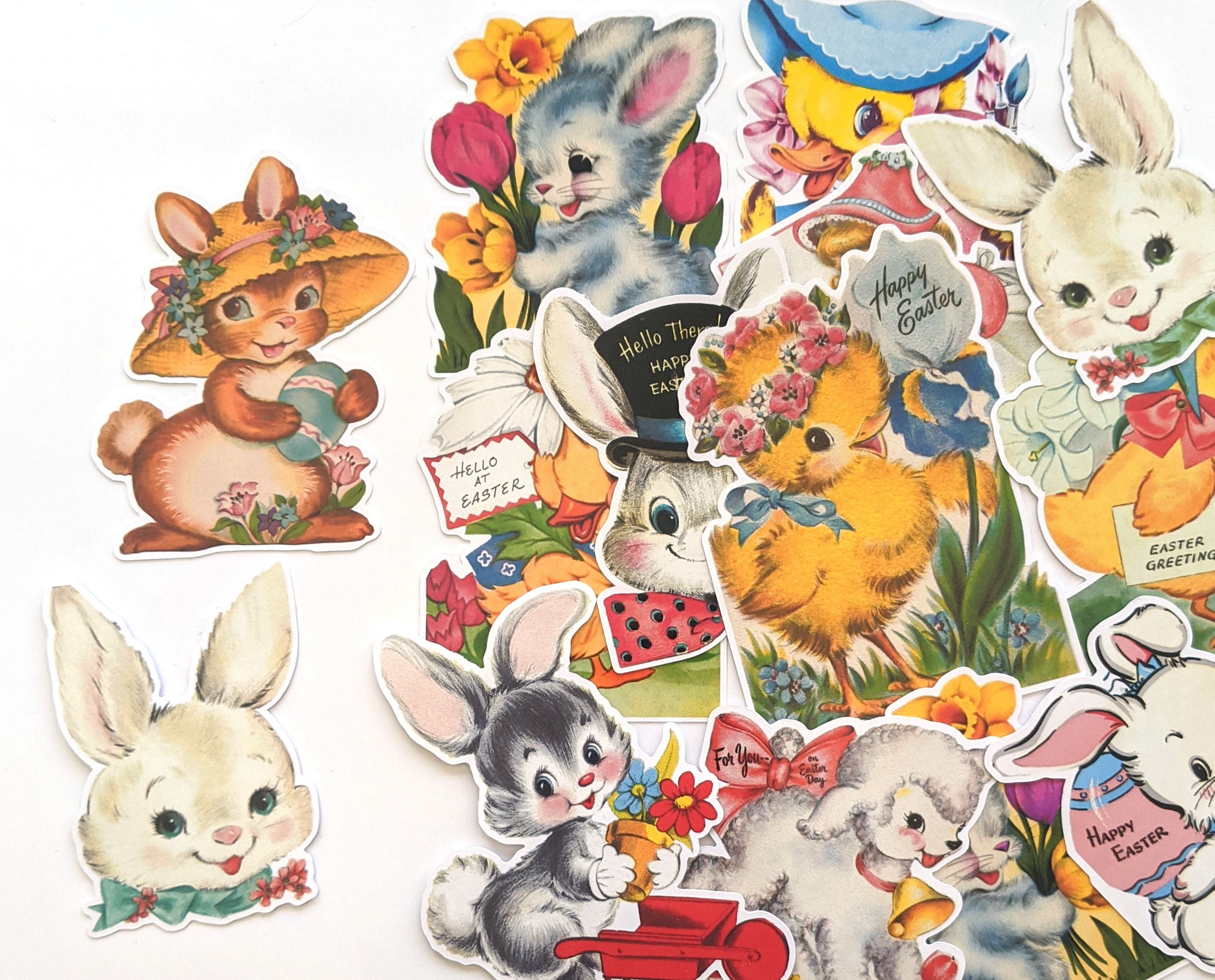Vintage Easter Sticker Pack. Junk Journal Ephemera Retro - Etsy