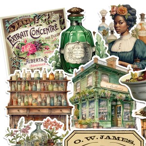 Victorian Apothecary Sticker Pack. Set 1. Stickers for Journaling ...