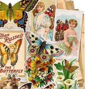 Victorian Butterfly Sticker Pack Vintage Stickers Spring Decor Ephemera ...