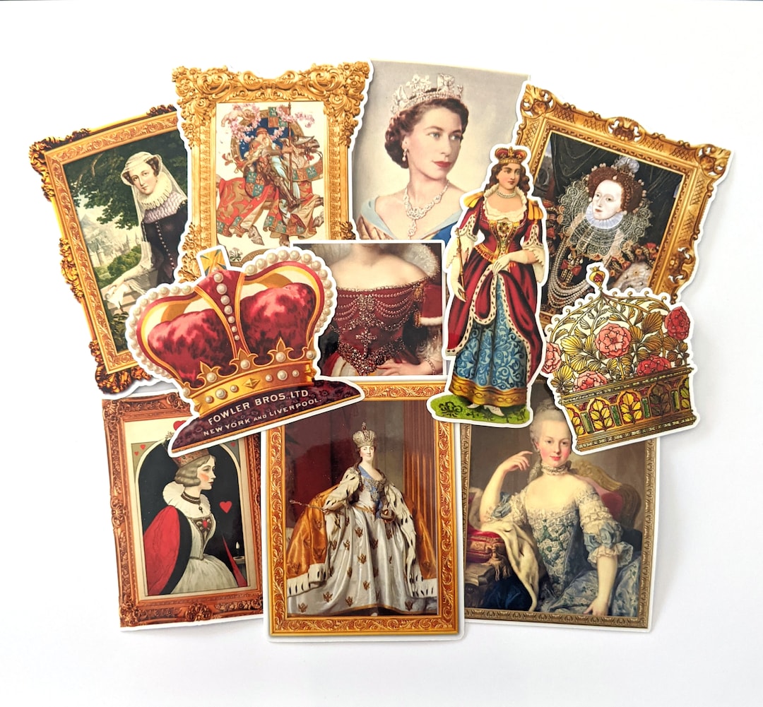 Vintage Queen Sticker Pack. Royalty Stickers, Junk Journal Stickers ...