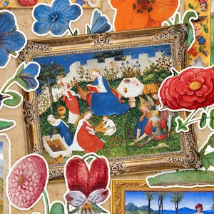Medieval Garden Sticker Pack Renaissance Art History Lovers Floral Junk ...