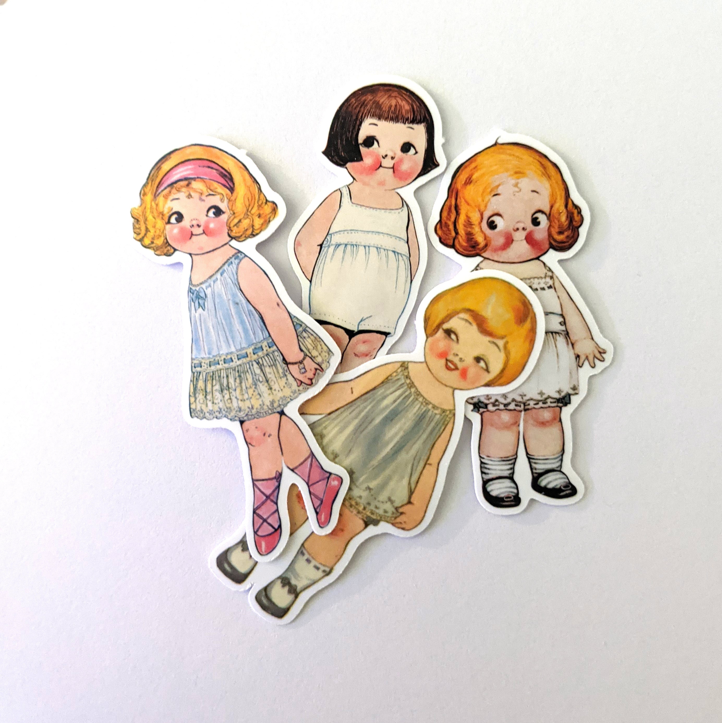 Vintage Dolls Sticker Pack. Vintage Stickers Scrapbooking - Etsy