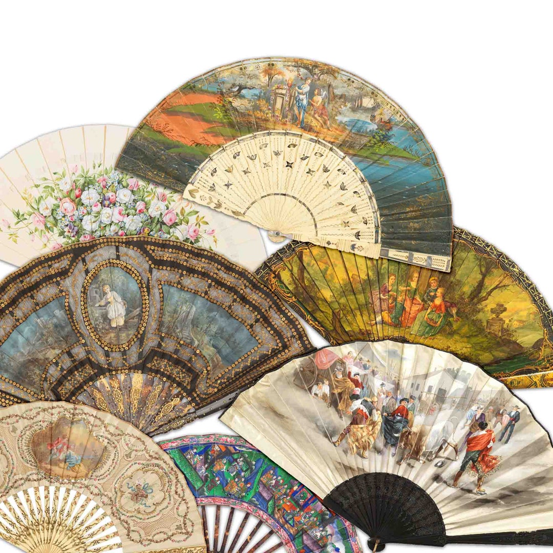 Antique Fan Stickers Vintage Stickers, Handmade Journal Stickers, Junk ...