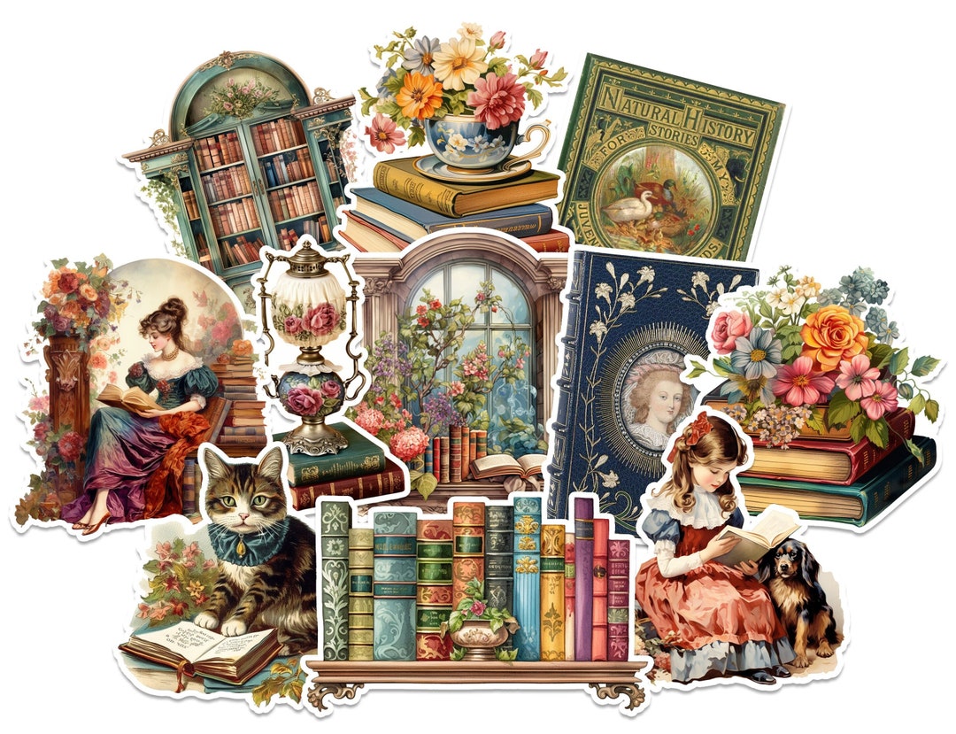 In the Victorian Library Sticker Pack. Vintage Stickers, Book Lovers ...