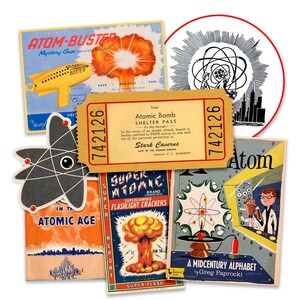 Vintage Fallout Style Sticker Pack Atomic Era Retro Ephemera Stickers Mid Century History Lovers ...