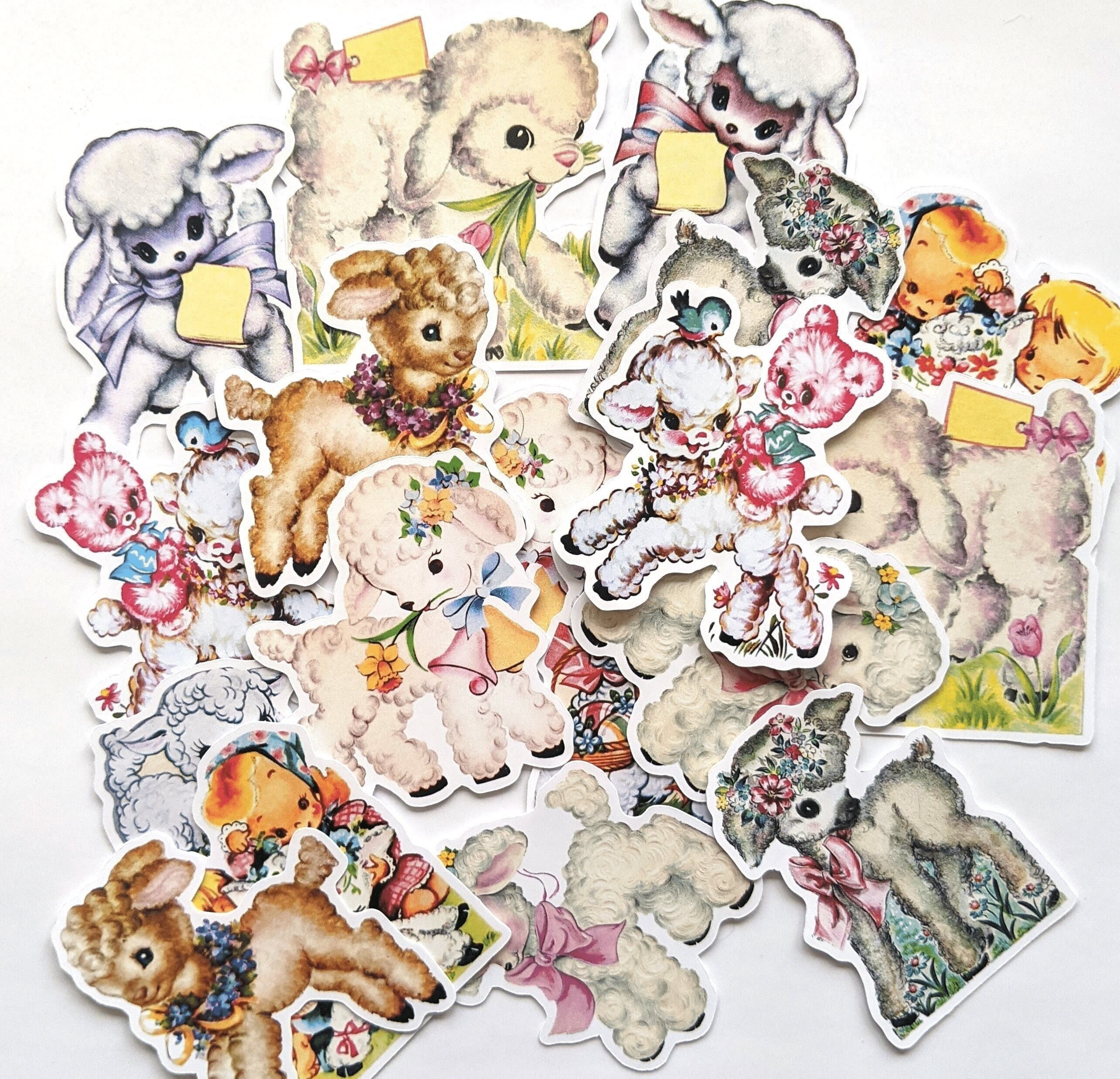 Vintage Lamb Stickers Pack. Vintage Stickers Kitsch - Etsy