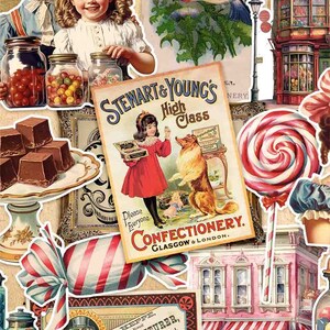 Victorian Candy Shop Sticker Pack Confectionary Vintage Stickers ...
