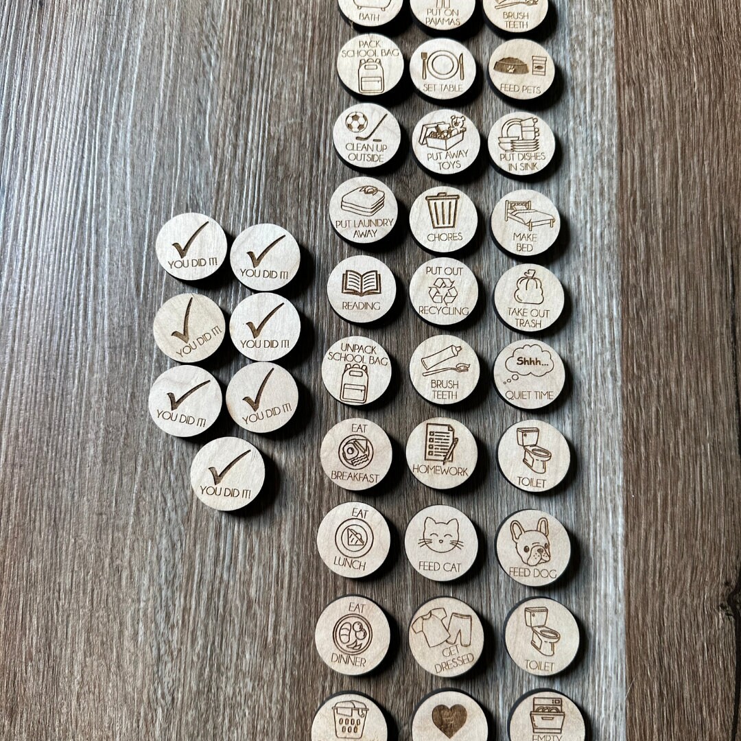 Tokens for Chore Charts for Kids, Extra Personalized Tokens for Kids ...